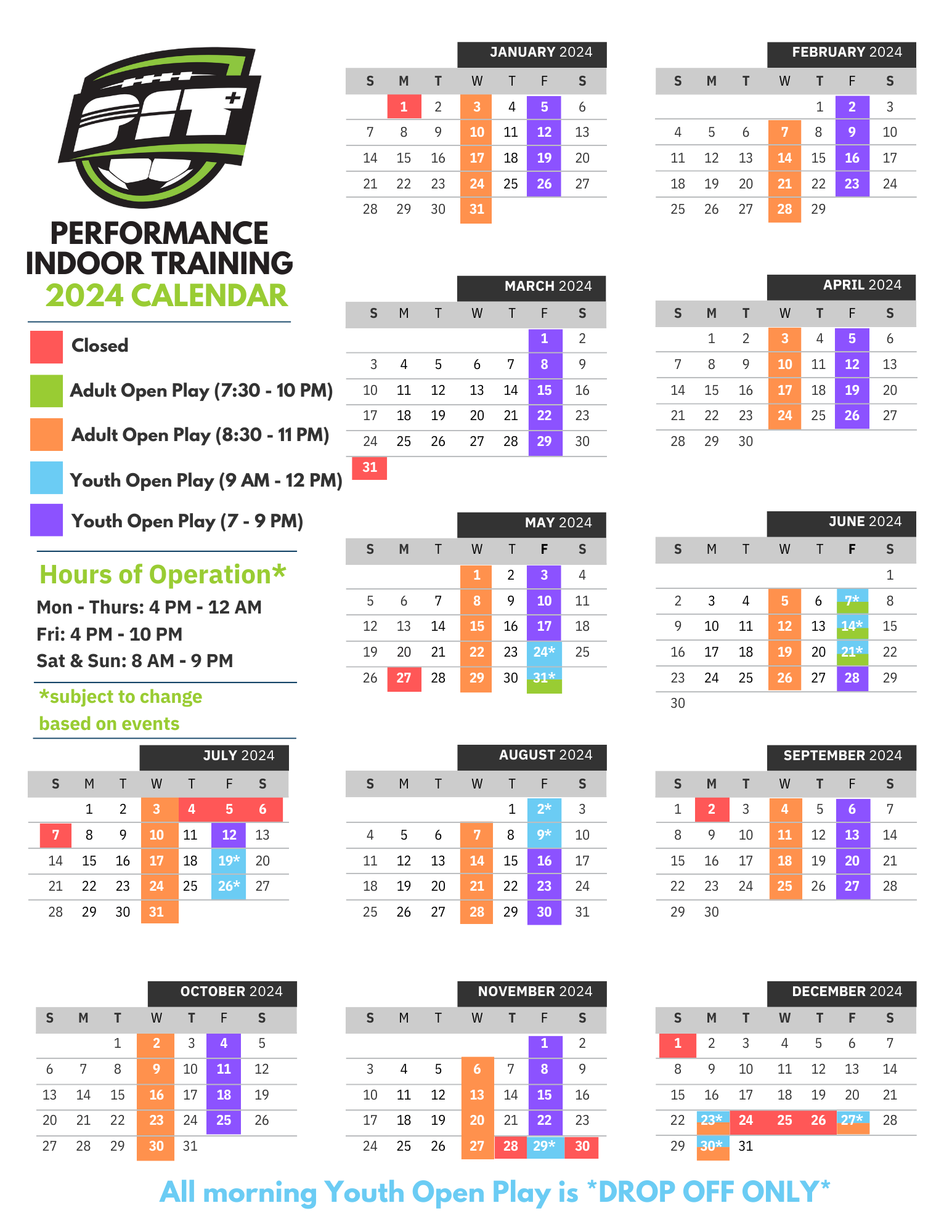 Adult Open Play - Performance Indoor Training